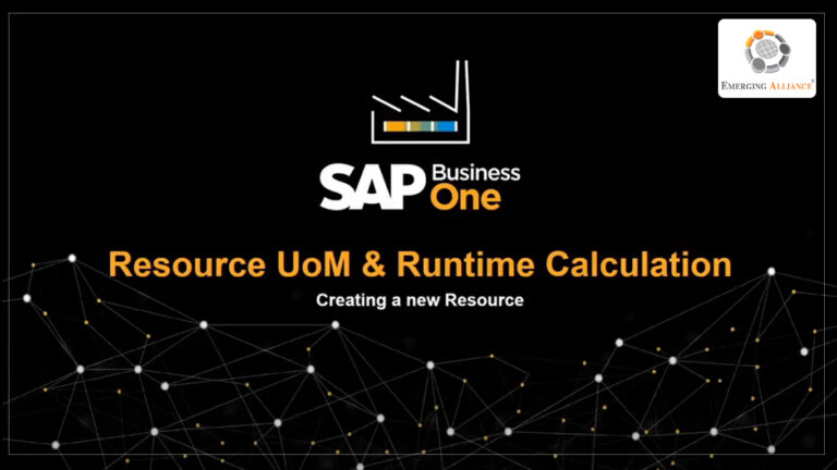 SAP BUSINESS ONE - RESOURCE UNIT OF MEASURE RUN TIME CALCULATION