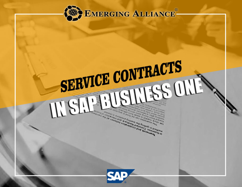 SERVICE CONTRACTS IN SAP B1 - SAP B1